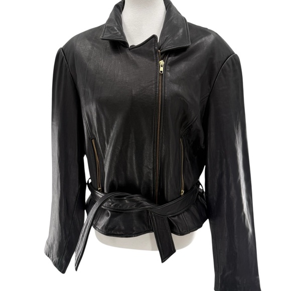 Jacqueline Ferrar | Jackets & Coats | Jacqueline Ferrar Belted Leather ...